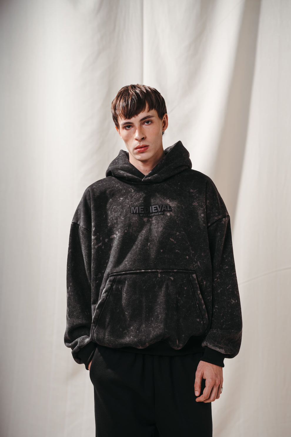 Acid Washed Black - Hoodie – MedievalMNL